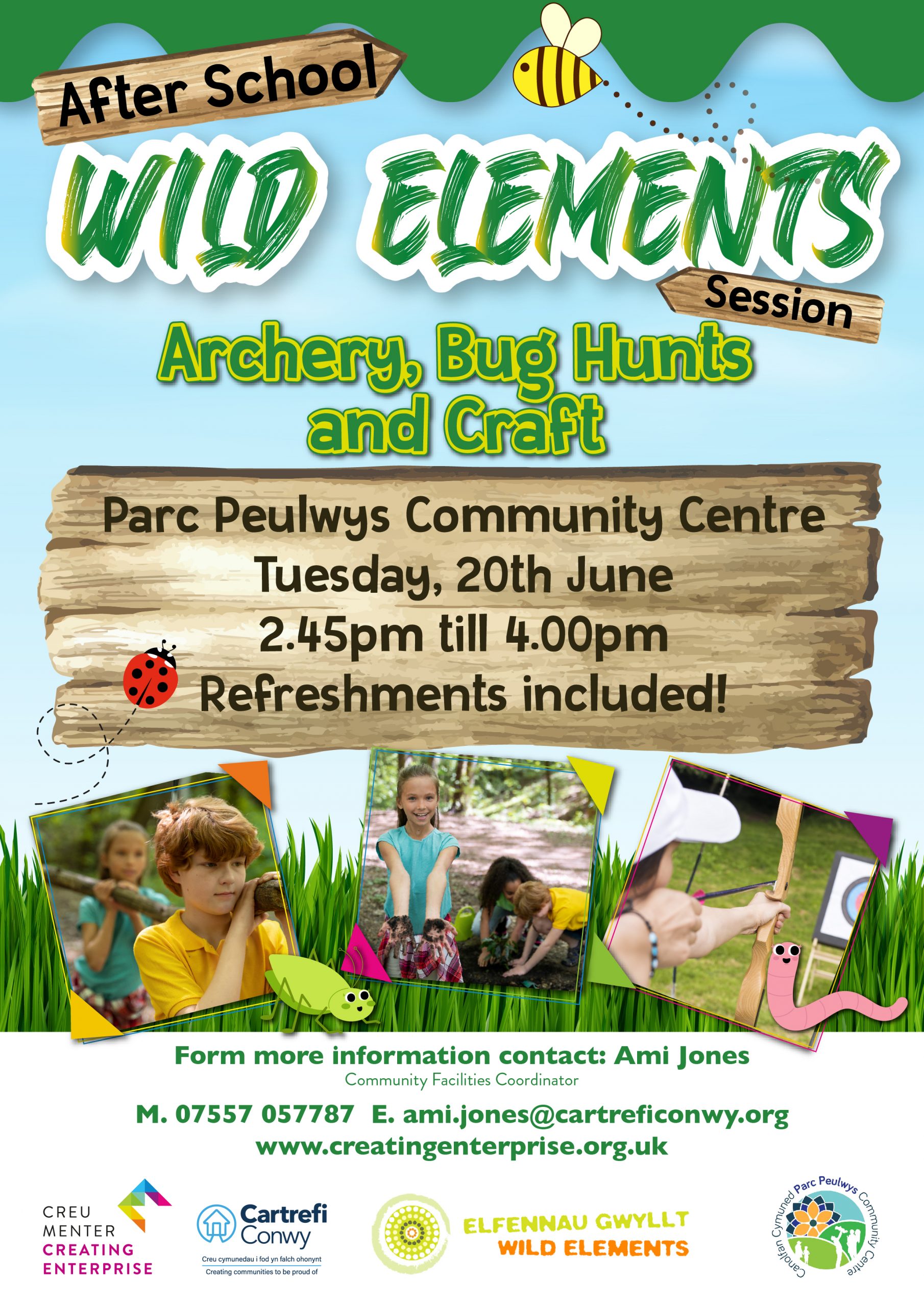 After School WILD ELEMENTS Session, TUESDAY, 20th JUNE - Fun activities including Archery, Bug ...