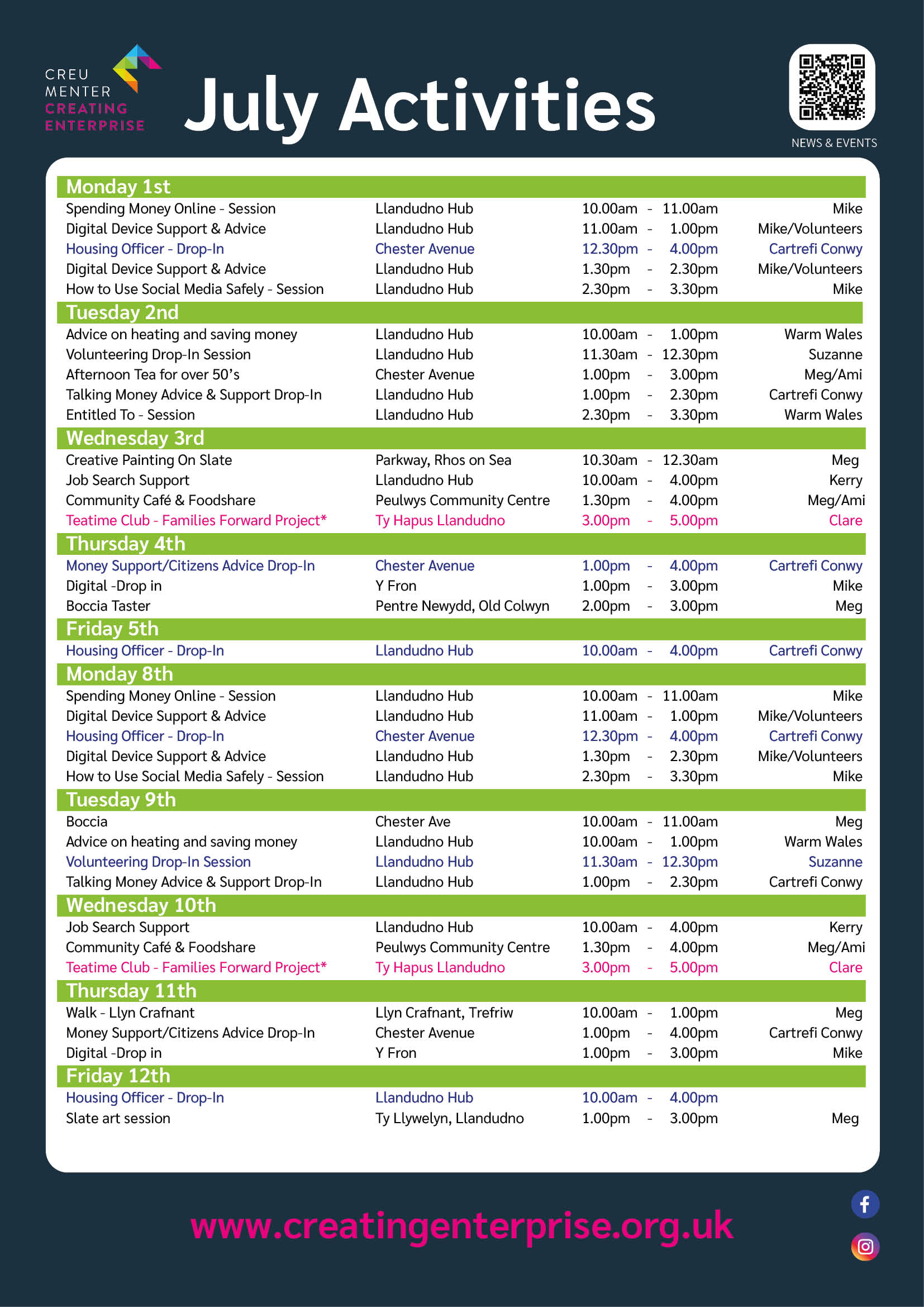 Creating Futures ... What's On Calendar - Creating Enterprise